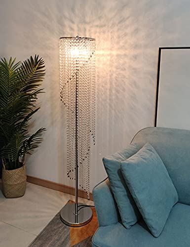 Surpars House Silver Crystal Floor Lamp S Shape Chrome Finish