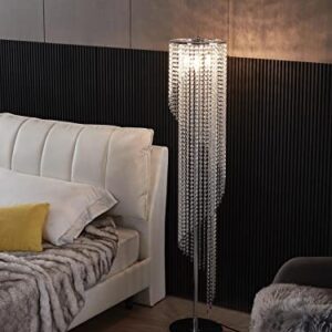 Surpars House Silver Crystal Floor Lamp S Shape Chrome Finish