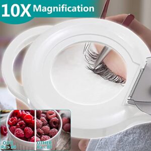 【Upgrade 10X】LED Magnifying Floor Lamp,NUEYiO 2200 Lumen Professional Cool Light Magnifier Lamp for Estheticians,Adjustable Stand&Swivel Arm Magnifier with Light for Facials Sewing Repair Crafts-White