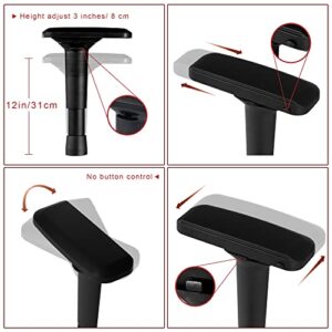 Skuehod Height Adjustable Chair Arms Armrest Pair Replacement Parts Fits Most Office Gaming Boss Chairs,4D Black