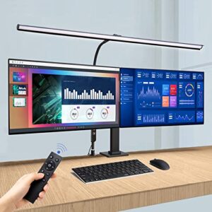 aunkazey led desk lamp,37.4″ wide architect clamp desk lamps for home office,30w brightest led workbench desk light,3 modes and 5 dimmable brightness task desk lamp for monitor studio reading