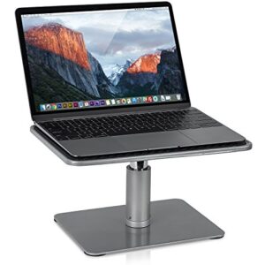 Mount-It! Adjustable Height Laptop Stand for MacBook Pro | Wide Platform Laptop & Monitor Desk Riser | Ergonomic Desk Riser Stand for MacBook and 11-15 Inch Laptops | 24-32 Inch Monitor Stand Riser