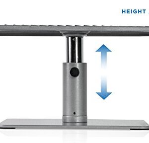 Mount-It! Adjustable Height Laptop Stand for MacBook Pro | Wide Platform Laptop & Monitor Desk Riser | Ergonomic Desk Riser Stand for MacBook and 11-15 Inch Laptops | 24-32 Inch Monitor Stand Riser