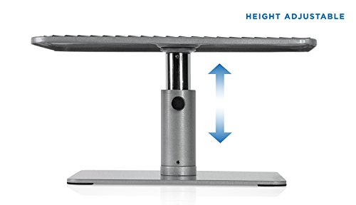 Mount-It! Adjustable Height Laptop Stand for MacBook Pro | Wide Platform Laptop & Monitor Desk Riser | Ergonomic Desk Riser Stand for MacBook and 11-15 Inch Laptops | 24-32 Inch Monitor Stand Riser