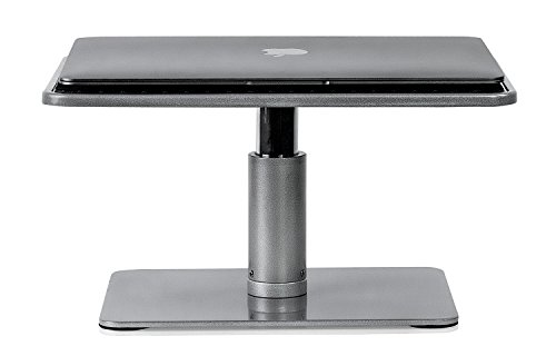 Mount-It! Adjustable Height Laptop Stand for MacBook Pro | Wide Platform Laptop & Monitor Desk Riser | Ergonomic Desk Riser Stand for MacBook and 11-15 Inch Laptops | 24-32 Inch Monitor Stand Riser