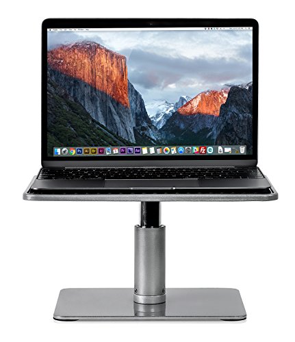 Mount-It! Adjustable Height Laptop Stand for MacBook Pro | Wide Platform Laptop & Monitor Desk Riser | Ergonomic Desk Riser Stand for MacBook and 11-15 Inch Laptops | 24-32 Inch Monitor Stand Riser