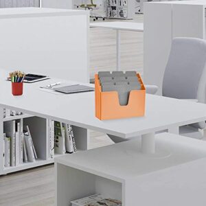 Acrimet Horizontal Triple File Folder Holder Organizer (Orange Citrus Color)