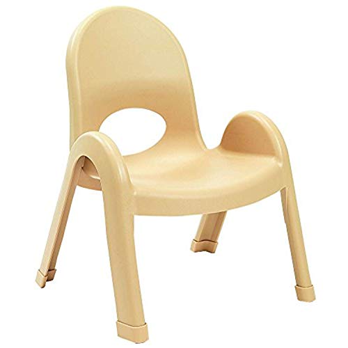 Angeles Value Stack Kids Chairs 4 Pack, Preschool/Daycare/Homeschool Furniture, Flexible Seating Classroom Furniture for In Home Learning, Tan, 9"