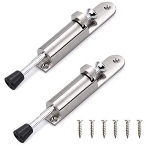 2 pack kickdown door stop, certbuy stainless steel easy step door stopper spring loaded telescopic door stopper, adjustable door locks holder stop/release by foot