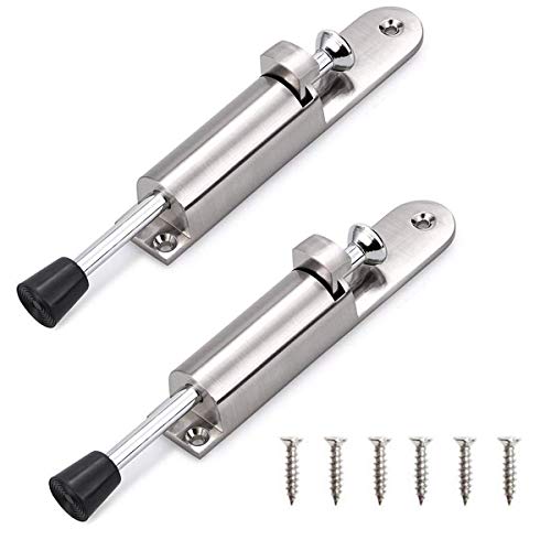 2 Pack Kickdown Door Stop, CertBuy Stainless Steel Easy Step Door Stopper Spring Loaded Telescopic Door Stopper, Adjustable Door Locks Holder Stop/Release by Foot