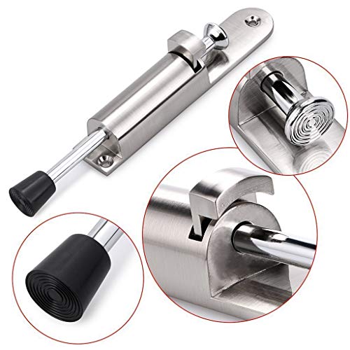 2 Pack Kickdown Door Stop, CertBuy Stainless Steel Easy Step Door Stopper Spring Loaded Telescopic Door Stopper, Adjustable Door Locks Holder Stop/Release by Foot