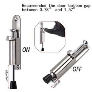 2 Pack Kickdown Door Stop, CertBuy Stainless Steel Easy Step Door Stopper Spring Loaded Telescopic Door Stopper, Adjustable Door Locks Holder Stop/Release by Foot