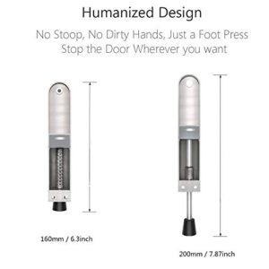 2 Pack Kickdown Door Stop, CertBuy Stainless Steel Easy Step Door Stopper Spring Loaded Telescopic Door Stopper, Adjustable Door Locks Holder Stop/Release by Foot