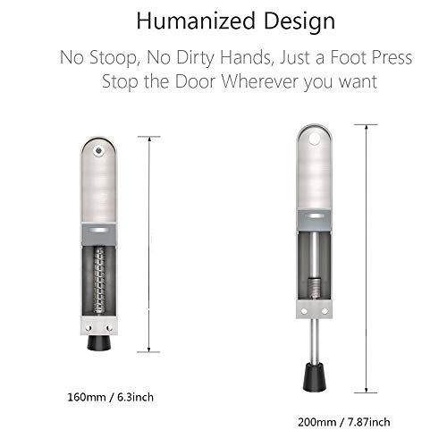 2 Pack Kickdown Door Stop, CertBuy Stainless Steel Easy Step Door Stopper Spring Loaded Telescopic Door Stopper, Adjustable Door Locks Holder Stop/Release by Foot