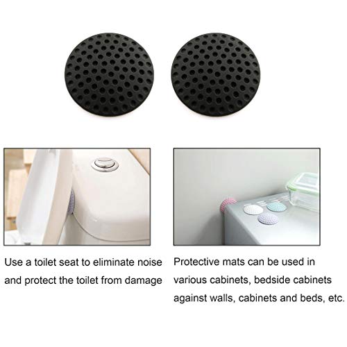 HJ Garden 6PCS Black Wall Protectors Door Handle Bumpers Buffer Guard Doorknob Rubber Self Adhesive Silencer Crash Pad for Home Office Doorstop Door Stopper