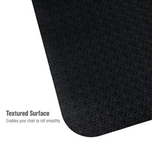 Mind Reader 9-to-5 Collection, Office Chair Mat, Anti-Skid Floor Protector, 48 x 36, PVC, Black