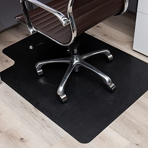 Mind Reader 9-to-5 Collection, Office Chair Mat, Anti-Skid Floor Protector, 48 x 36, PVC, Black