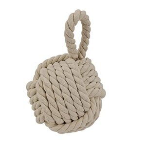 dewarfami rope knot nautical door stopper, decorative door stop creamy white