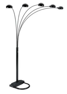 ore international 6962bk 5 arm arch floor lamp, black