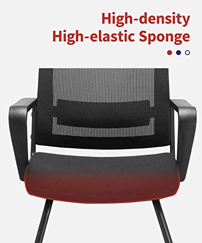 CLATINA Office Guest Chair with Lumbar Support and Mid Back Mesh Space Air Grid Series for Reception Conference Room 4 Pack