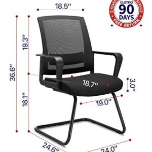 CLATINA Office Guest Chair with Lumbar Support and Mid Back Mesh Space Air Grid Series for Reception Conference Room 4 Pack