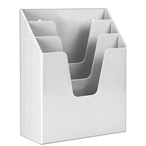 acrimet vertical triple file folder holder organizer (white color)