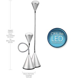 OttLite LED Cone Desk Lamp, Silver