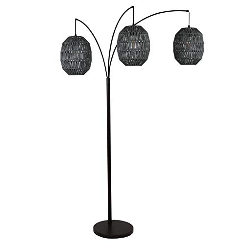 Decor Therapy Laurette 3-Light Metal Floor Lamp, Black