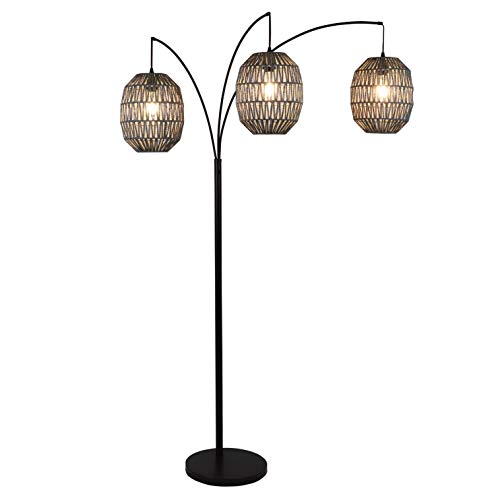 Decor Therapy Laurette 3-Light Metal Floor Lamp, Black