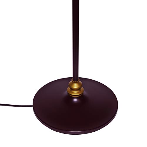 Kopolom Floor Lamp for Living Room, Modern Standing Lamp with Hanging Drum Shade, Thickened Tall Pole Lamp for Office with Button and Floor Switch (Bronze Button Switch)