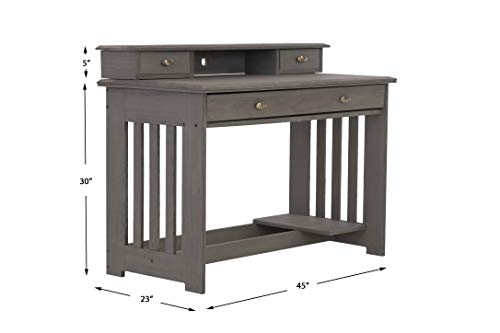 Discovery World Furniture Charcoal Desk, Hutch & Chair