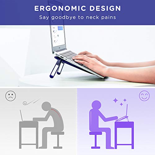 seenda Laptop Stand, Ergonomic Portable Stand, Adjustable Notebook Riser Holder Compatible with MacBook, Dell, Lenovo More 10-15.6 Inches Computers