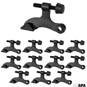 Ilyapa 12 Pack Hinge Pin Black Door Stops -Heavy Duty Adjustable Door Stopper 2-1/2" x 1-3/4”,with Black Rubber Bumper Tips