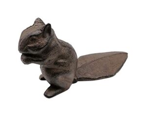 comfy hour 3.7″ cast iron squirrel door stopper, brown, antique & vintage collection