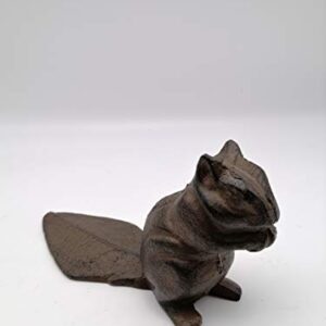 Comfy Hour 3.7" Cast Iron Squirrel Door Stopper, Brown, Antique & Vintage Collection