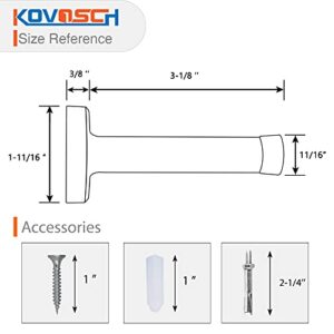 KOVOSCH 2 Pack Door Stoppers, 304 Stainless Steel Door Stop，Modern Heavy Duty Rigid Door Holder with Mute Rubber Bumper Tip and Hardware Screws, Brushed Finish