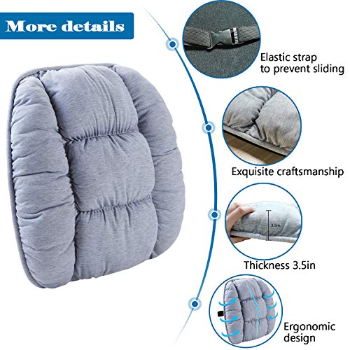 Big Hippo Lumbar Support Pillow, Orthopedic Lumbar Pillow/Back Cushion for Office Chair, Car Seat or Wheelchair - Ergonomic Design for Back Pain Relief