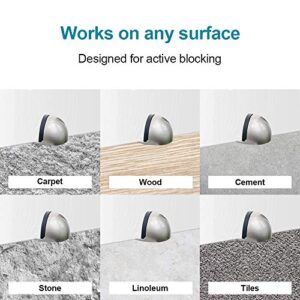 CG PLUS Floor Door Stopper Satin Nickel with Rubber pad, Semicircle Shaped Door Stopper, Stainless Steel for Protecting Wall (2inch x 4pack, Satin Nickel)