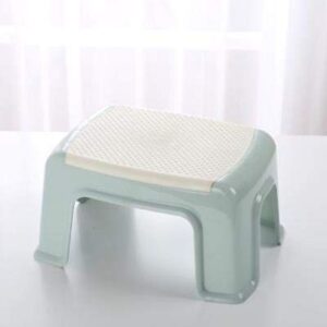 step stool non-slip plastic stool, thick plastic stools for adults simple stool for living room, bathroom with anti-skid pad chairs for home, office – white blue