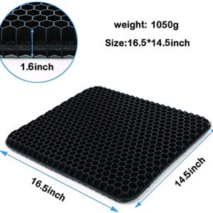 2021The Newest Gel Seat Cushion,with Non-Slip Cover,Help in Relieving Back Pain & Sciatica Pain,Seat Cushion for The Car,Office,Wheelchair&Chair (Black)