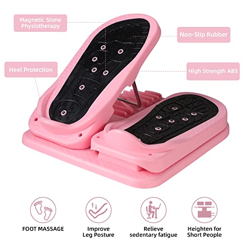 Office Footrests for Under Desk Massage Adjustable Height Portable Foot Massager with Ergonomic Non-Slip Surface Foot Exercise at Home Tilt Angle Adjustment Foot Stool at Work or Gaming Foot Rest