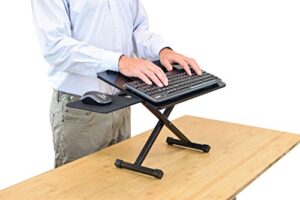 kt3 ergonomic computer keyboard stand adjustable height angle negative tilt for standing up raise keyboards to standing height sit stand up on desk riser holder tray platform lift above desk black