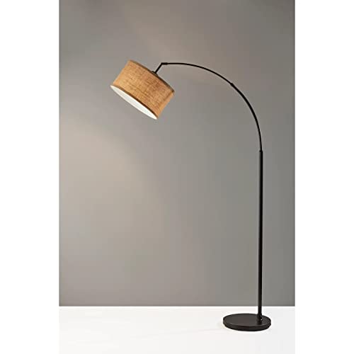 Adesso SL3993-26 Burlap Arc Lamp, Antique Bronze