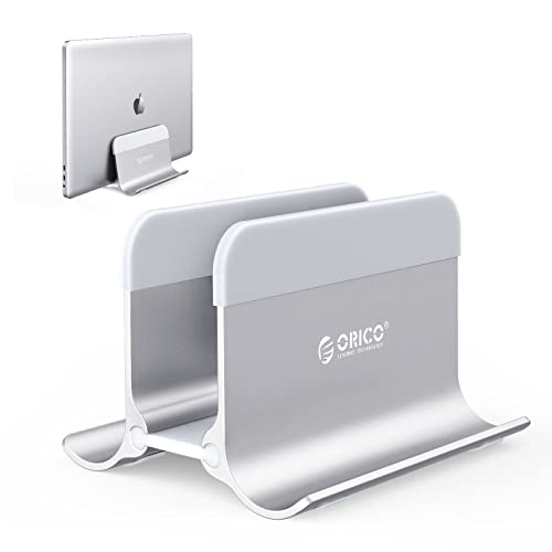 ORICO Vertical Laptop Holder Sturdy Aluminum Laptop Stand Vertical with Adjustable Dock Size, Space Saving, Compatible with All MacBook/Surface/Dell/Gaming Laptops Silver