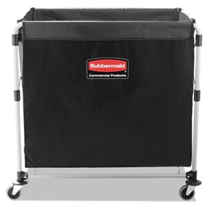 rubbermaid 1881750 collapsible x-cart steel eight bushel cart 24 1/10w x 35 7/10d black/silver