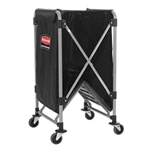 Rubbermaid 1881750 Collapsible X-Cart Steel Eight Bushel Cart 24 1/10W X 35 7/10D Black/Silver