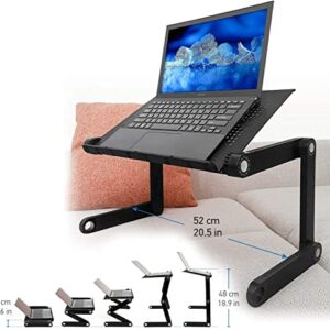 Desk York Flexible Laptop Stand for Couch/Recliner/Sofa - Computer Table, Laptop Holder for Bed - Cool Desk for Office & Home - Bday Gifts for Man, Women, Mom, Dad, Student, Friend-Aluminum-Black