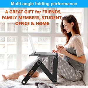 Desk York Flexible Laptop Stand for Couch/Recliner/Sofa - Computer Table, Laptop Holder for Bed - Cool Desk for Office & Home - Bday Gifts for Man, Women, Mom, Dad, Student, Friend-Aluminum-Black