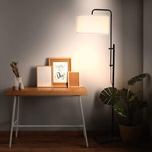 Brightech Leo Mid-Century Modern Standing Lamp for Bedroom, Contemporary Lamp for Living Rooms & Offices, Tall Lamp with Heavy Base, LED Floor Lamp, Great Living Room Décor - Black