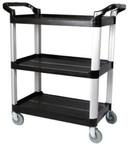 winco usa 3-tier utility cart, black